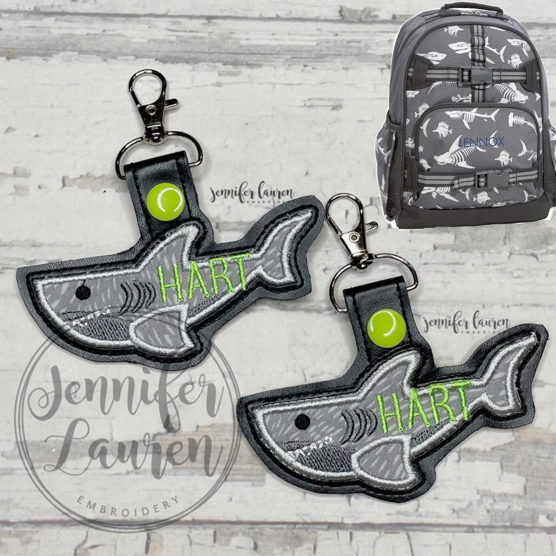 Shark name tag - custom – Jennifer Lauren Embroidery